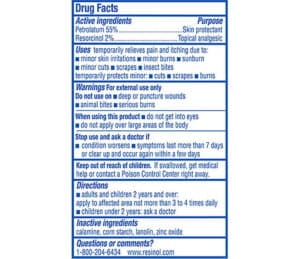 Resinol Label Information - ResiCal, Inc.